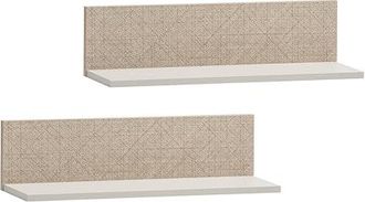 Schildmeyer Regalablage 2er-Set Edno 159984, cremebeige/Canasta Dekor, 60 x 17,3 x 15,7 cm