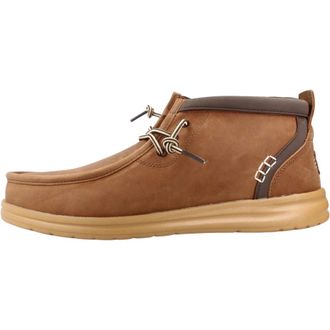 Hey Dude Wally Mid GripR Leather - Homme - Chaussures - Brun - Taille: 44 EU