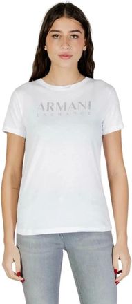 A|X Armani Exchange Femme, Tops, Blanc, Taille: 40 FR T-shirt en coton coupe r&eacute;guli&egrave;re