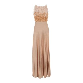 Elisabetta Franchi Roter Teppich Langes Kleid - - Dresses - Damen - Beige - L