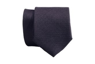 Bexley Cravate Soie Natt&eacute; Unie - Cravate homme noir