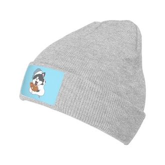 Generic Extensible Bonnet Souple Tricot&eacute;, Le Chat a Encore Sommeil avec Le Poisson, Chaud Beanie Hiver, Tricoter Chapeau pour Adultes, Ski, Femme