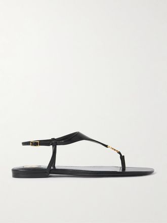 Saint Laurent Sandales &Agrave; Brides Arri&egrave;re En Cuir &Agrave; Logo Cassandra - Noir