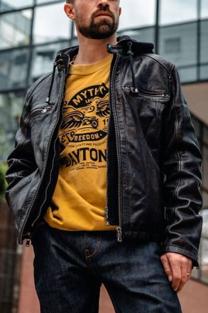 Daytona Blouson Winstoner sheep kanval black/cognac