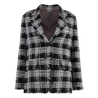 Thom Browne Klassischer Tweed-Blazer mit Taschen - - Jackets - Damen - Schwarzk - M