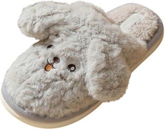 Generic Chaussons en peluche pour homme et femme - Chaussons dhiver légers et doux - Doublés - Doublure en coton - Pour lintérieur et lextérieur, gris, 39 EU