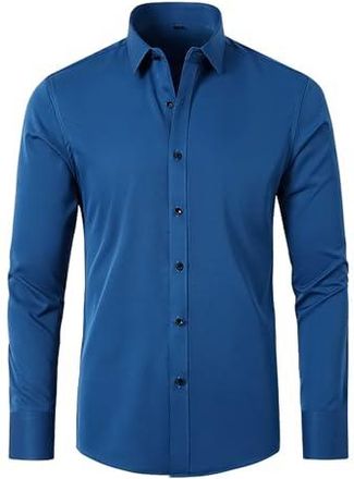 Generic Chemise formelle pour homme sans repassage infroissable chemise daffaires boutonn&eacute;e col rabattu chemise printemps chemise l&eacute;g&egrave;re, douce et confortable