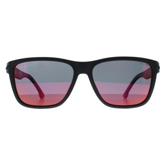 Police Rectangle Mens Matte Grey Multilayer Red Polarized SPLB38E Tailwind 3