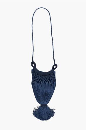 Armani GIORGIO Solid Crochet Shoulder Bag with Fringes size One Size