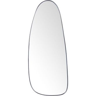 Beliani Beliani - Miroir Mural Minimaliste &agrave; Suspendre en M&eacute;tal Noir 39 x 95 cm Cadre en M&eacute;tal Forme Ovale Cergy