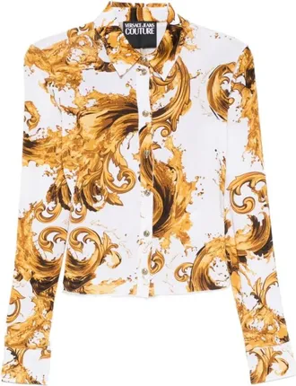 Versace Jeans Couture Femme, Blouses et Chemises, Multicolore, Taille: 36 FR Chemise &agrave; imprim&eacute; Barocco