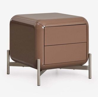 Sklum Sklum - Packung mit 2 Nachttischen 45x45 cm aus Alazne mdf Kamel Braun