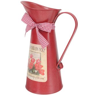 UPKOCH Vintage Im Rustikalen Stil Roter Eisenblumentopf Für Trockenblumen Und Dekoration Vielseitiger Blumeimer Für Zuhause Büro Und Gartendeko Nostalgischer