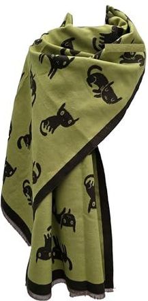 GFM Ch&acirc;le en cachemire avec impression de chats pour femme, style pashmina, pour automne-hiver (CTSHL1), L