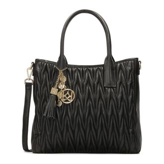 Kazar Gepolsterte Handtasche mit Handgriffen und Schl&uuml;sselanh&auml;nger - - Bags - Damen - Schwarzk - ONE SIZE