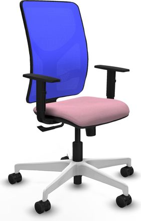 Piqueras y Crespo Schreibtischstuhl, neigbar, mit 1D-Armlehnen, h&ouml;henverstellbare Lendenwirbelst&uuml;tze, ausgestattet mit 3 Positionen und Schneideschaum, Blau/Rosa