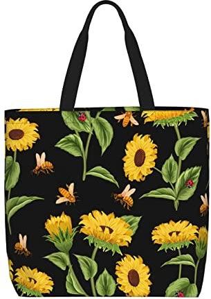 Generic Sac De Courses Tournesol Sac Femme Plage Personnaliser R&eacute;utilisable Sacs En Toile Pour Femmes, Pour Voyage, Burea, Tous Les Jours, Shopping