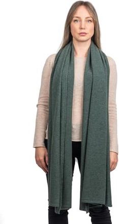 DALLE PIANE CASHMERE Ètole 100% cachemire - Made in Italy - Femme, Couleur: Vert sauge, Taille unique