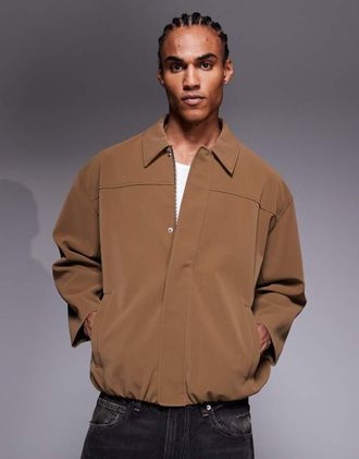 Asos Bomber oversize imitation daim - Marron-Brown