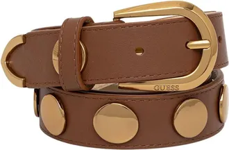 Guess Femme, Accessoires, Brun, Taille: XS Ceinture en cuir v&eacute;ritable avec logo
