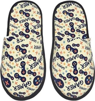 Generic Impression De Contrôleur De Jeu Pantoufle Confort Pantoufles Maison Slippers Pour Unisex Chambre Extérieur M