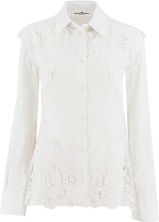 Ermanno Scervino Femme, Blouses et Chemises, Blanc, Taille: 38 FR Chemise Slim-Fit en Popeline de Coton