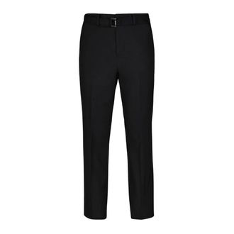 sacai Homme, Pantalons, Noir, Taille: M Pantalon en laine avec ceinture