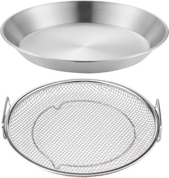 Generico Frittisieb-Set - Sieb-Sieb aus Edelstahl 18-20 cm mit langem Griff, Frittierkorb aus Abfluss f&uuml;r sicheres Kochen, Verwendung im Restaurant