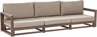 Beliani Gartensofa 3-Sitzer TIMOR modular zertifiziertes Akazienholz Dunkelbraun