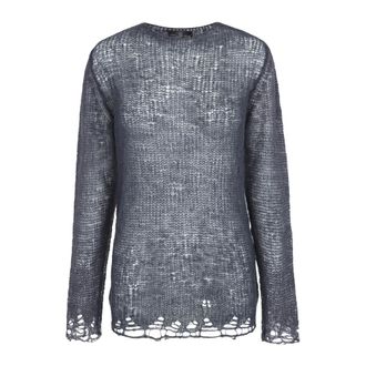 Cortana Open-Knit-Pullover - - Knitwear - Damen - Grau - L