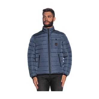 RefrigiWear Homme, Vestes, Bleu, Taille: XL Veste légère bleue en nylon pour homme