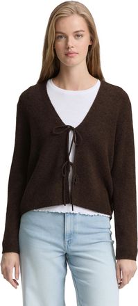 Tom Tailor Damen 1048351 Cardigan Strickjacke, 38864-Soft Chocolate Brown Melange, S