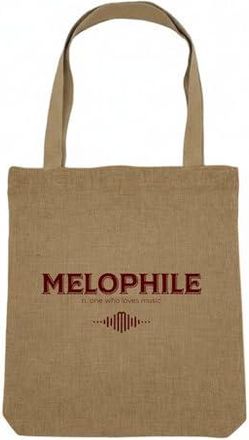 Fabulous Sac Shopping Tote Bag Aspect Lin - Melophile Bohemian Music Culture - Sac de Courses Toile Epaisse 360g Beige Naturel Cabas Port&eacute; Epaule Solide Imprim