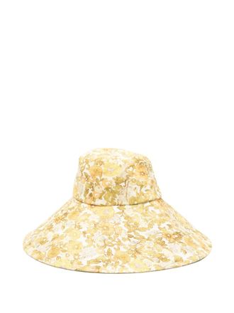 Alemais Hut mit Blumen-Print - Gelb