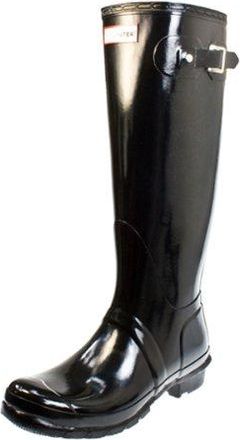 Hunter Gloss Tall, Bottes femme - Noir brillant, 37 EU