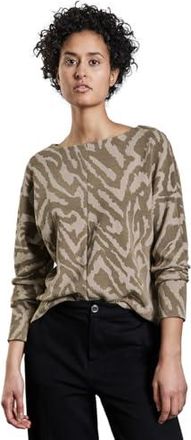 Street One T-Shirt Jacquard Bicolore pour Femme, Honey Sand, 40