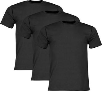 Fruit Of The Loom Lot de 3 t-shirts en coton &eacute;pais pour homme + sac en tissu Web-Textilien24 - S, M, L, XL, XXL, 3XL - Plusieurs coloris disponibles, 3 x noir., L