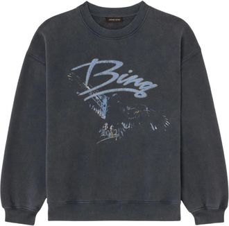 Anine Bing Femme, Sweatshirts et sweats &agrave; capuche, Noir, Taille: 42 FR Spencer SweaT-shirt Eagle