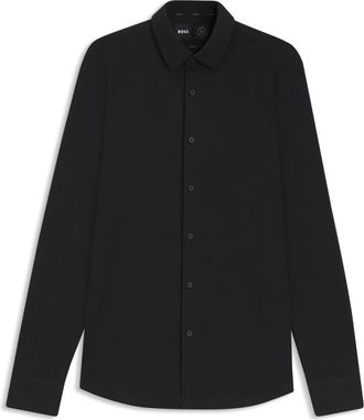 BOSS Herren P-HANK-s-C1-222 Slim-Fit Hemd aus Baumwoll-Mix mit Performance-Stretch Schwarz001 43