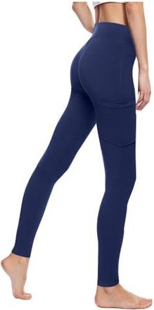 Generic Legging extensible pour femme - Pour entra&icirc;nement, course &agrave; pied, gym, fitness, gym, taille haute - Contr&ocirc;le du ventre, noir fonc&eacute;, XXL