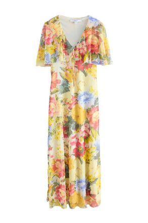 Next Maxikleid Festliches Maxikleid aus Netzstoff mit Cape (1-tlg)