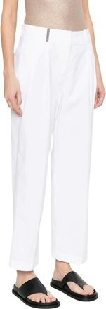PESERICO Femme, Pantalons, Blanc, Taille: 38 FR Pantalon Droit