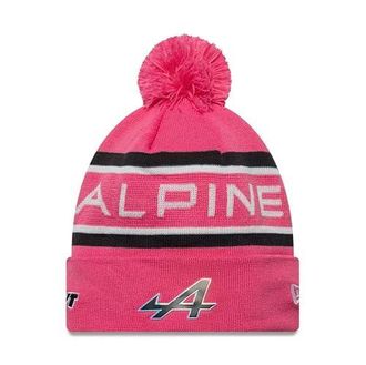 New Era Alpine F1 Team - Bonnet en tricot &agrave; pompon - Collection officielle 2025 - Rose pop, rose, Taille unique