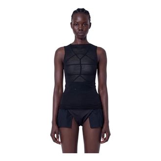 Rick Owens Sheer Panelled Top - - Tops - Damen - Schwarzk - L