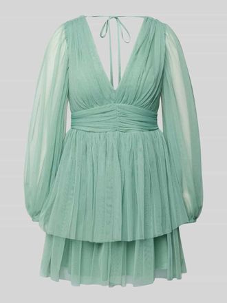 Jake*s Cocktailkleid im Stufen-Look mit V-Ausschnitt