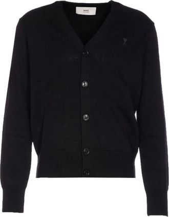 Ami Homme, Pulls, Noir, Taille: M De Coeur Cardigan