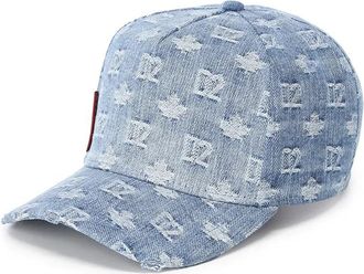 Dsquared2 Caps & M&uuml;tzen - Cap mit Allover-Logo - Gr. ONE SIZE - in Blau - f&uuml;r Damen