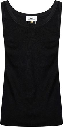 Elisabetta Franchi Femme, Tops, Noir, Taille: 42 FR Hauts sans manches