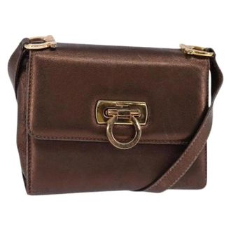 Ferragamo Sac bandouli&egrave;re en cuir Pre-owned - Femme - Pre-owned - Brun - Taille: ONE Size