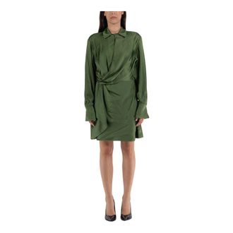 SIMKHAI Femme, Robes, Vert, Taille: 42 FR Robe Drapée Devant